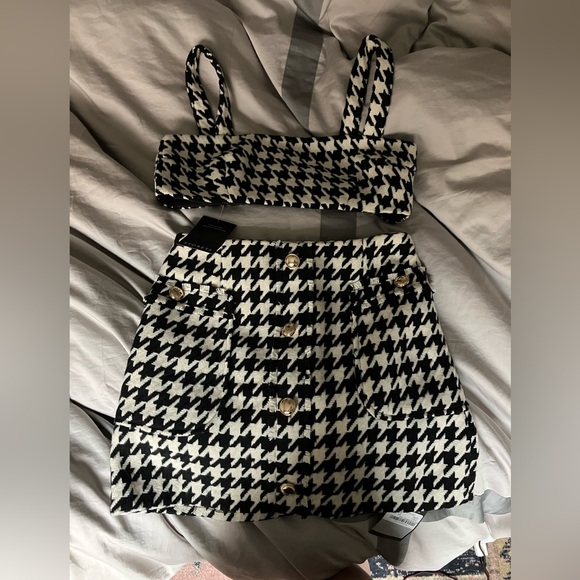 storets | Skirts | Nwt Storets Allen Frayed Houndstooth Set | Poshmark